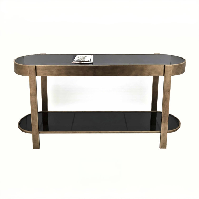 Derry's Amber 160cm Glass Top Console Table | Wayfair.co.uk